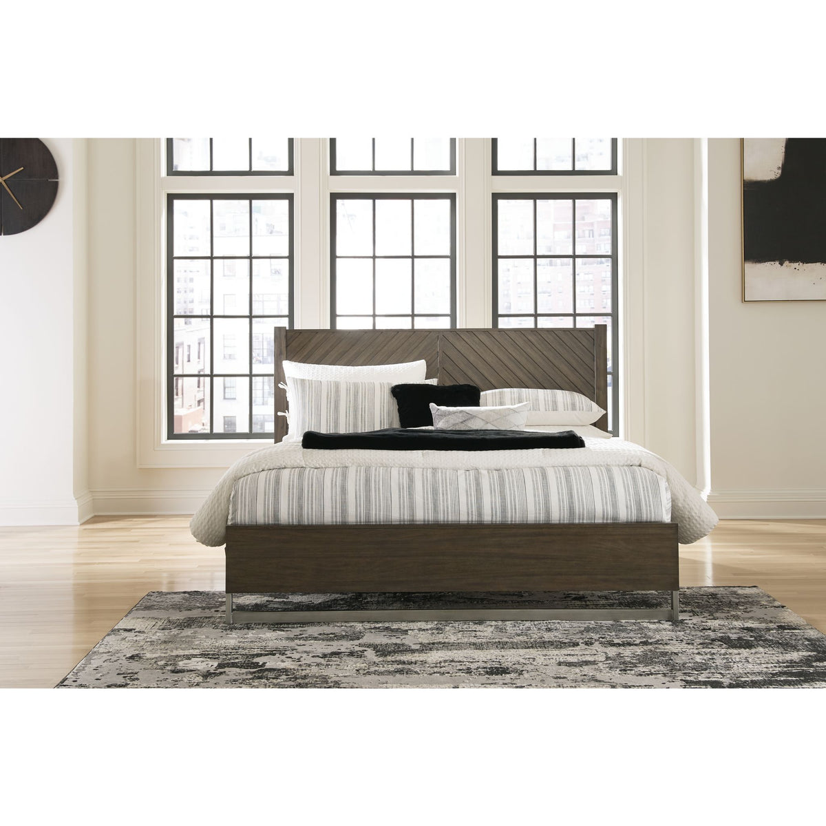 Arkenton Queen Panel Bed - Grayish Brown | Dufresne Furniture and Appliances