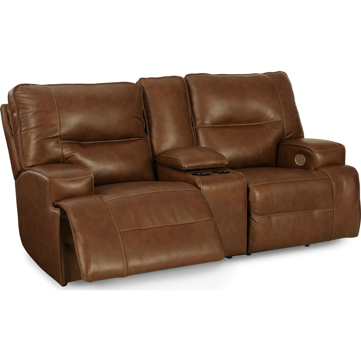 Francesca Power Reclining Loveseat w/Console - Auburn | Dufresne Furniture and Appliances