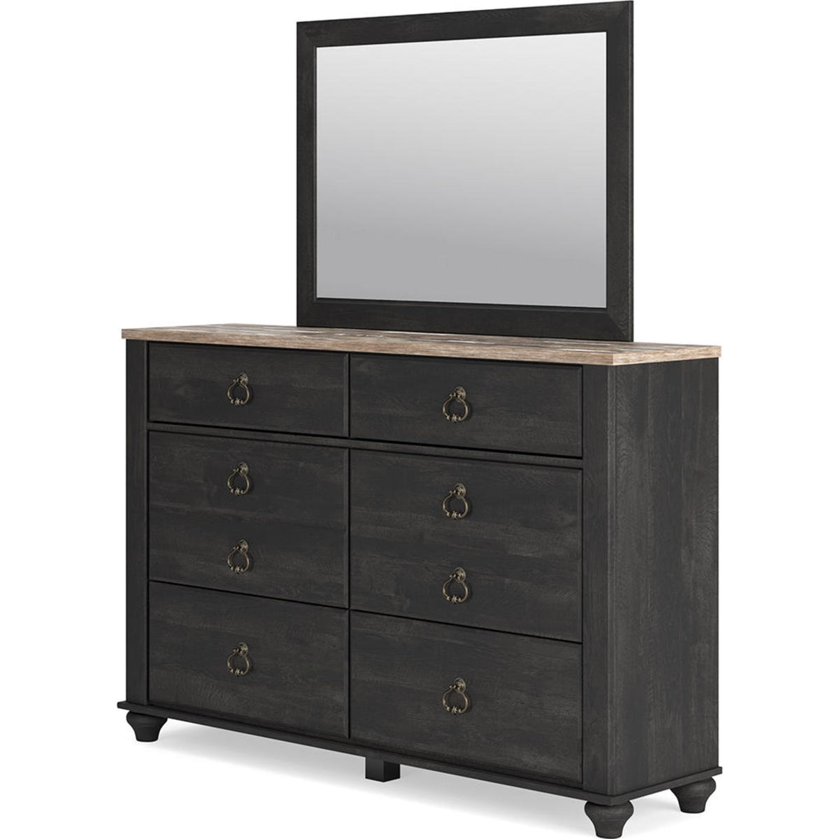 Nanforth 6 Piece Queen Panel Bedroom - Two-tone | Dufresne Furniture ...