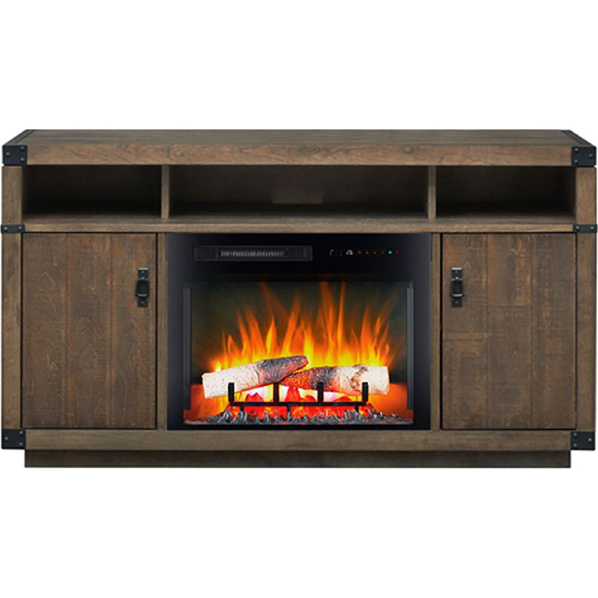 Chip Console with Fireplace - Cinnamon | Dufresne Furniture and Appliances