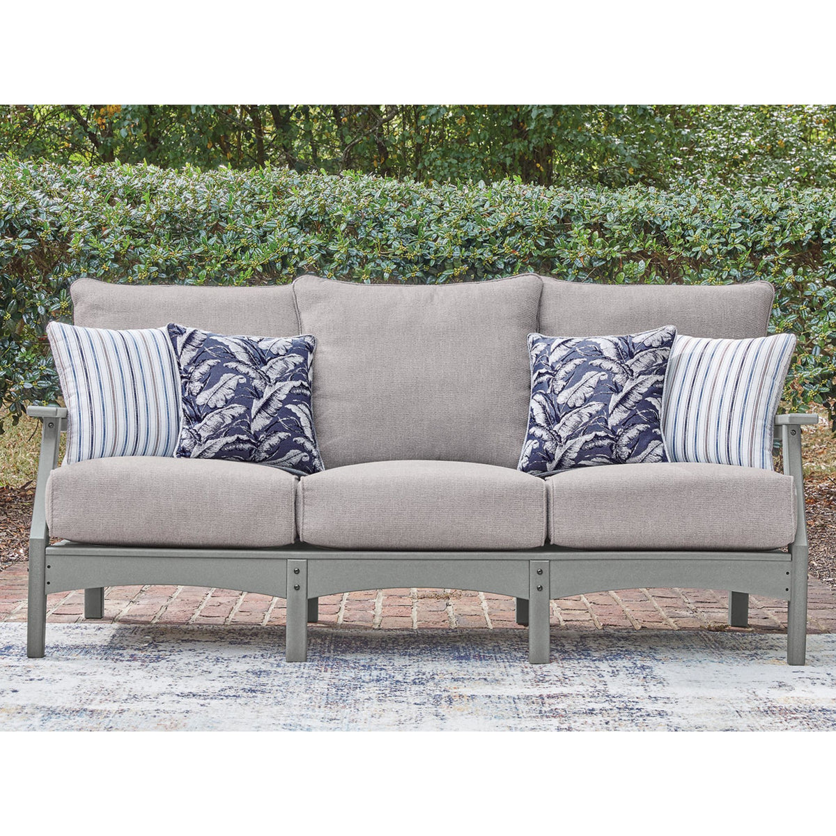 Cove Beach Outdoor Sofa with Cushion - Gray | Dufresne Furniture and ...