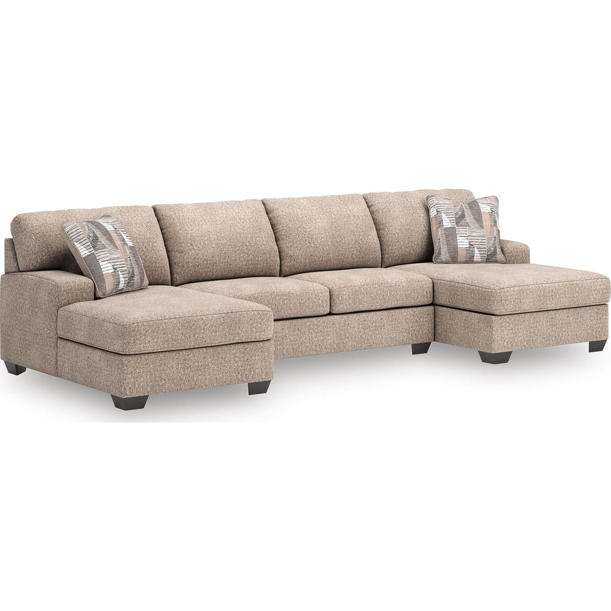 Seyler Lane 3 Piece Sectional with Double Chaise - Hemp | Dufresne ...