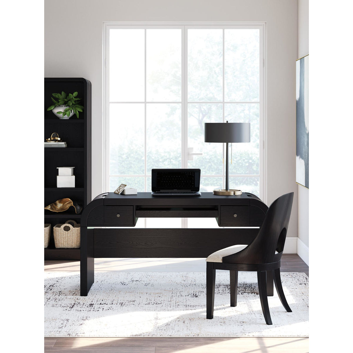 Rowanbeck Desk - Black | Dufresne Furniture and Appliances