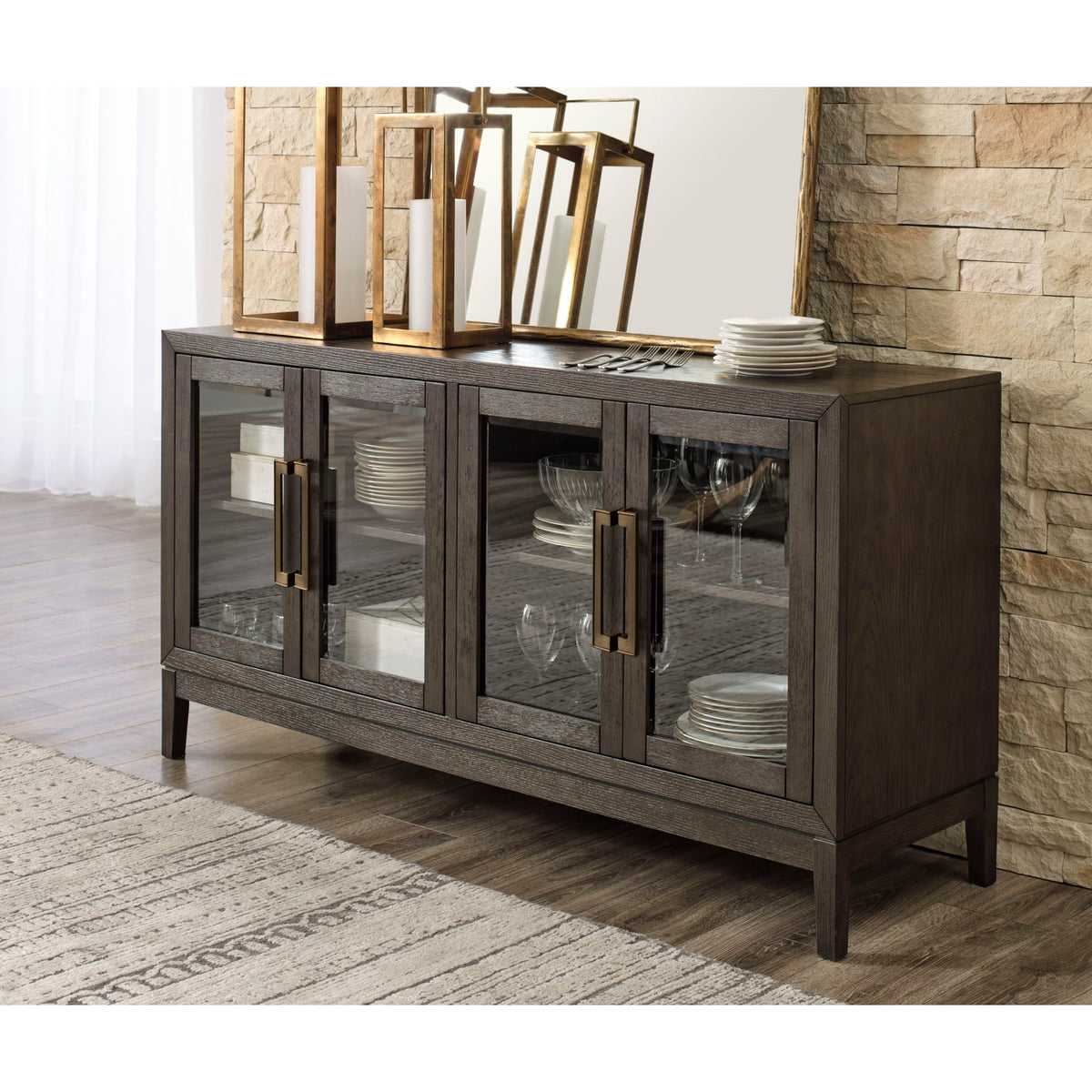 Burkhaus Dining Server - Dark Brown - (D984-60) | Dufresne Furniture ...