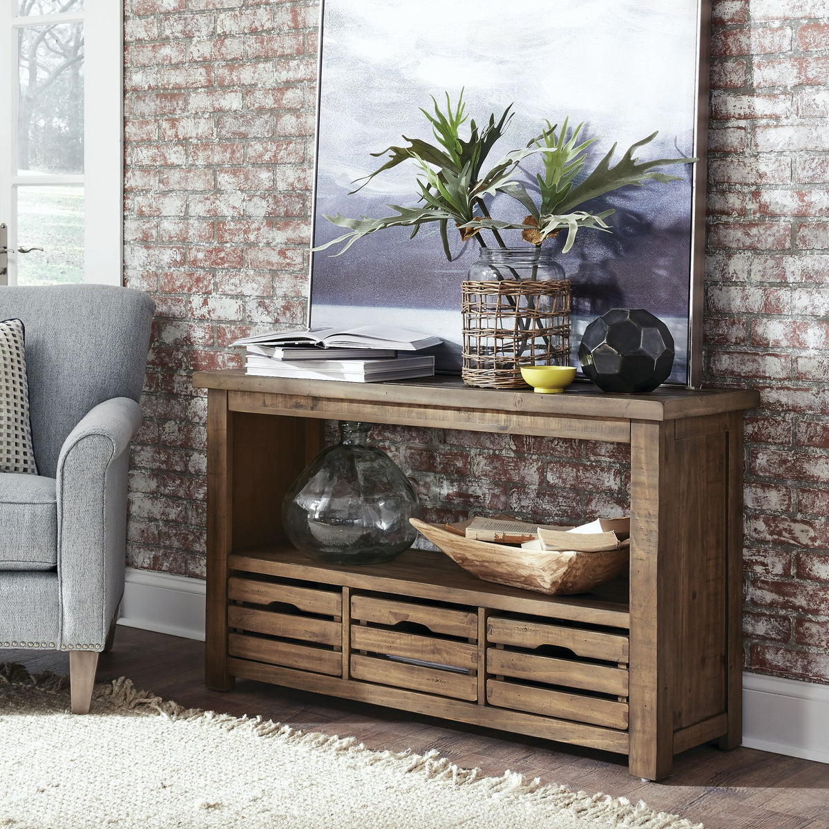 Stratton Sofa Table - Nutmeg | Dufresne Furniture and Appliances