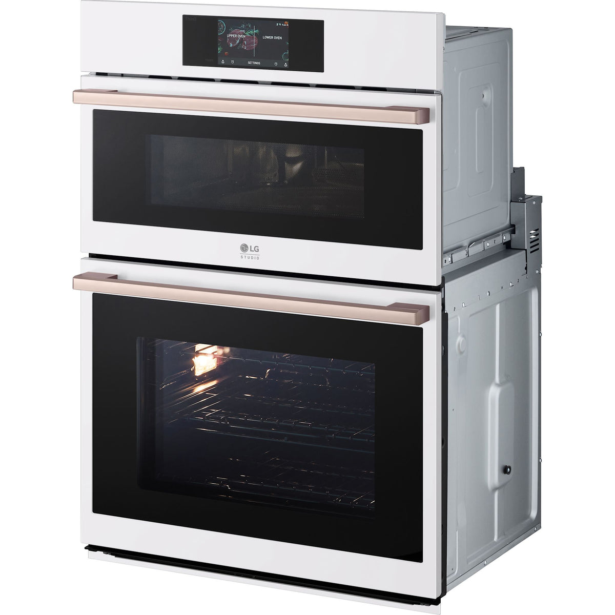 LG Studio Essence White 1.7/ 4.7 cu.ft. Combination Double Wall Oven ...