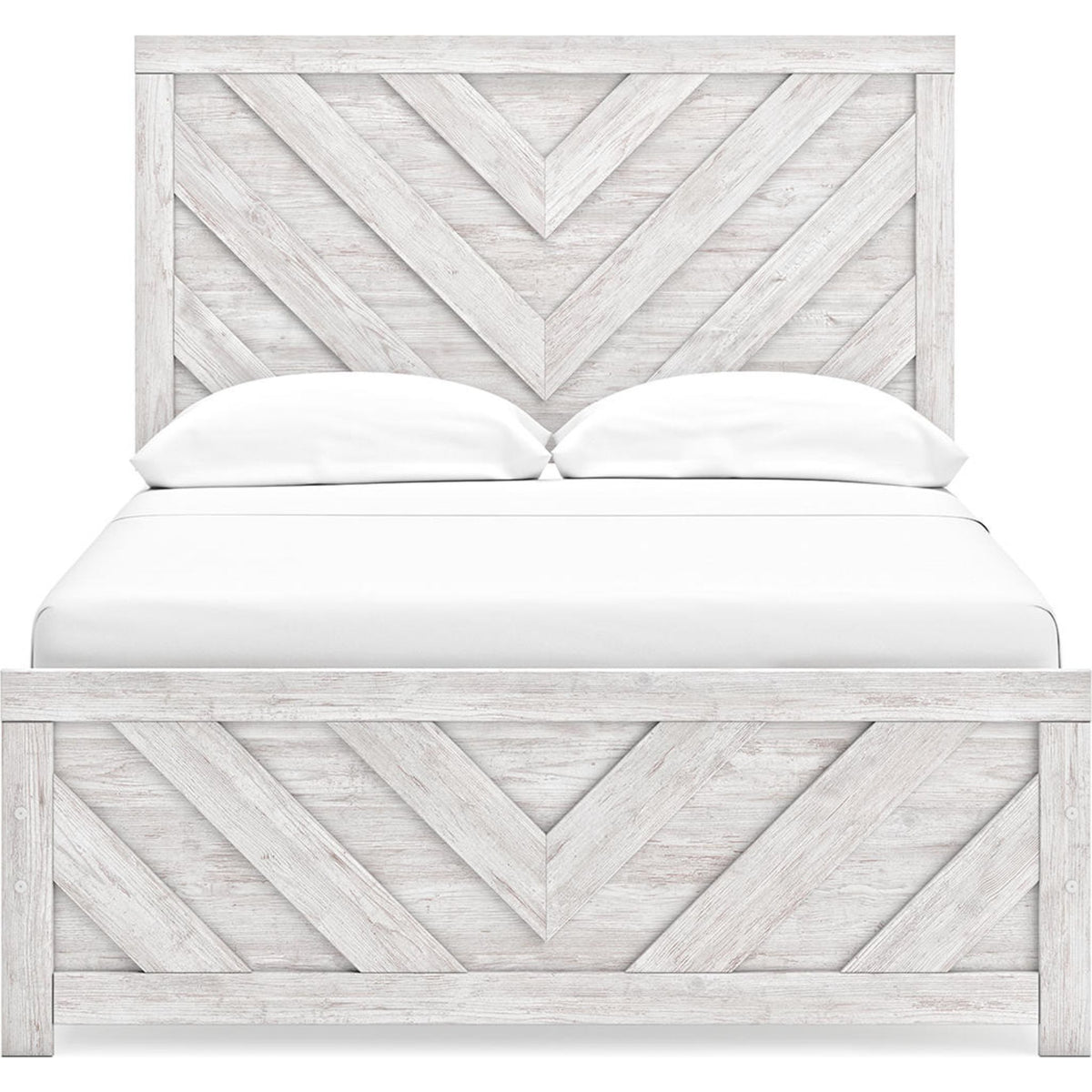 Cayboni Full Panel Bed - Whitewash | Dufresne Furniture and Appliances