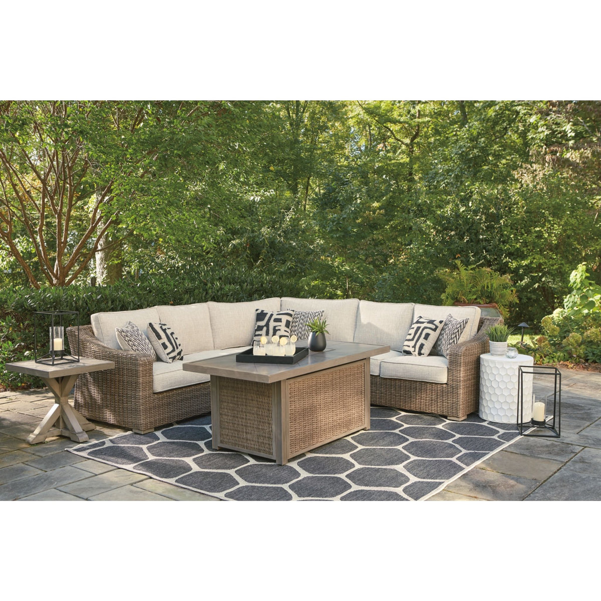 Beachcroft 3 Piece Outdoor Modular Seating | Dufresne Furniture and ...