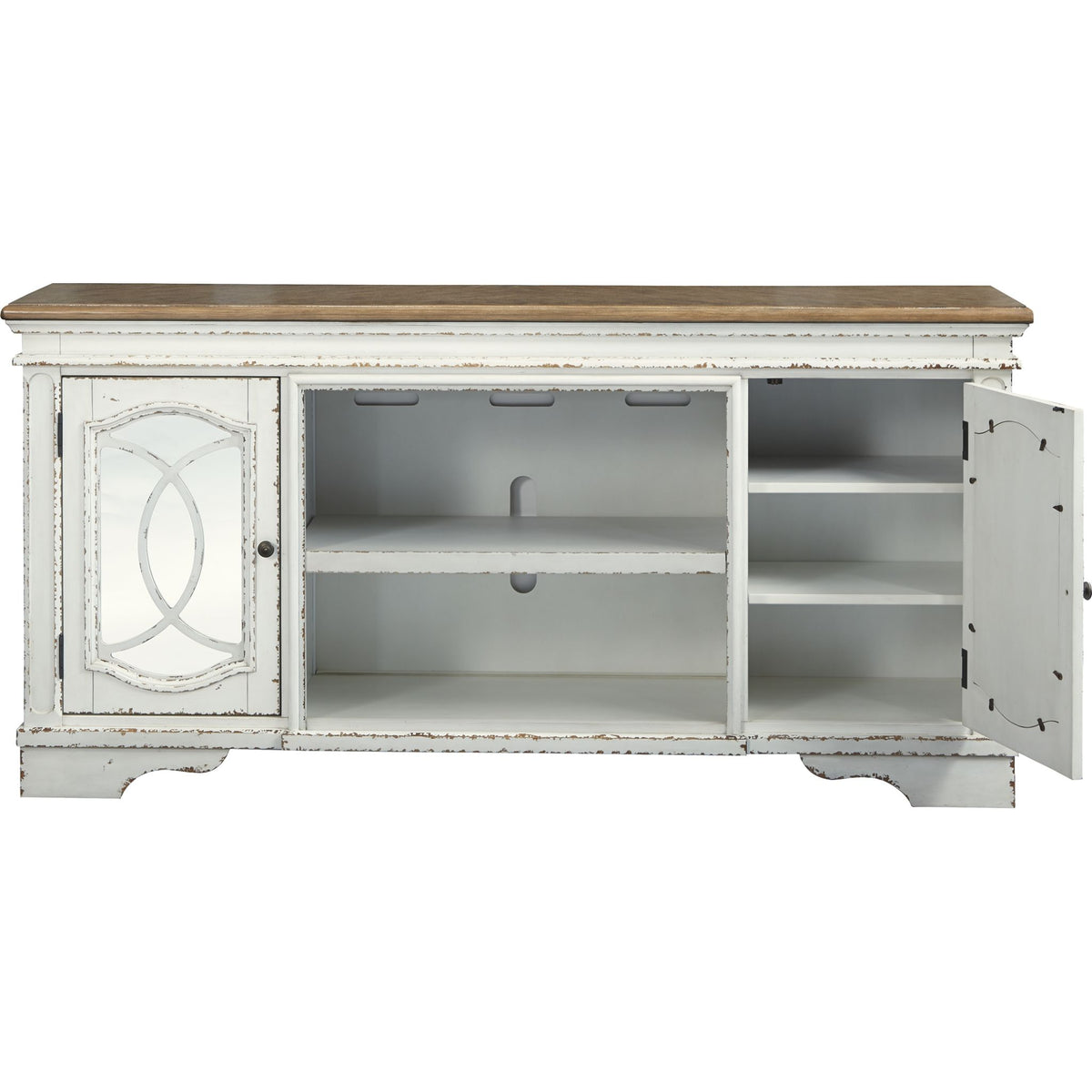 Realyn TV Stand - Chipped White | Dufresne Furniture and Appliances