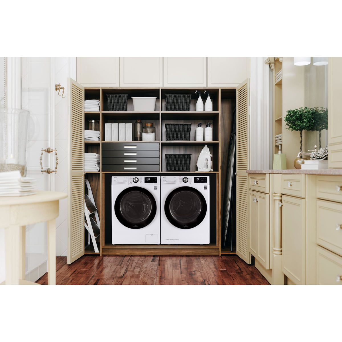 LG Front Load Pair (WM1455HWA-DLHC1455W) - White | Dufresne Furniture ...