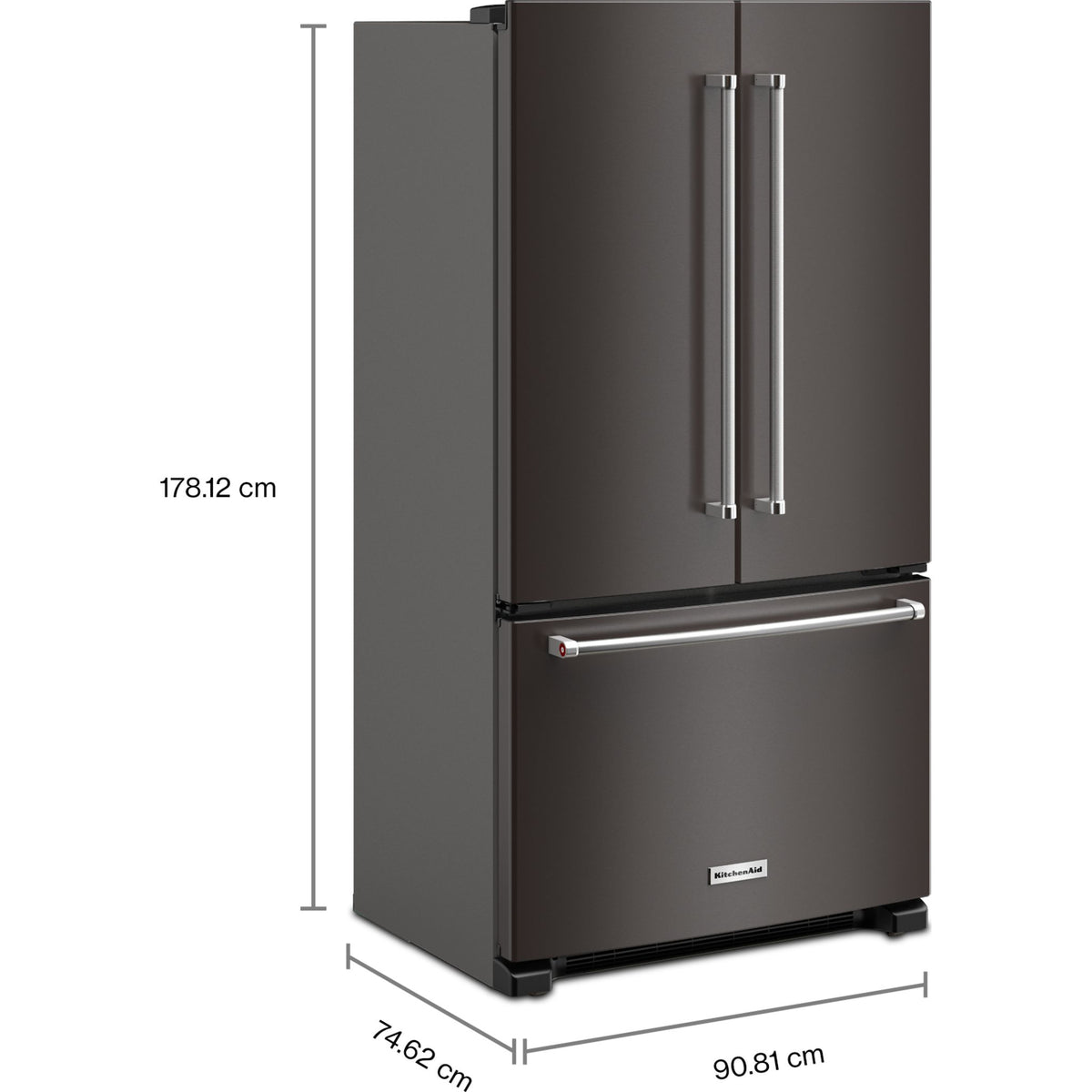 KitchenAid French Door Fridge (KRFC136RBS) - Black Stainless Steel wit ...