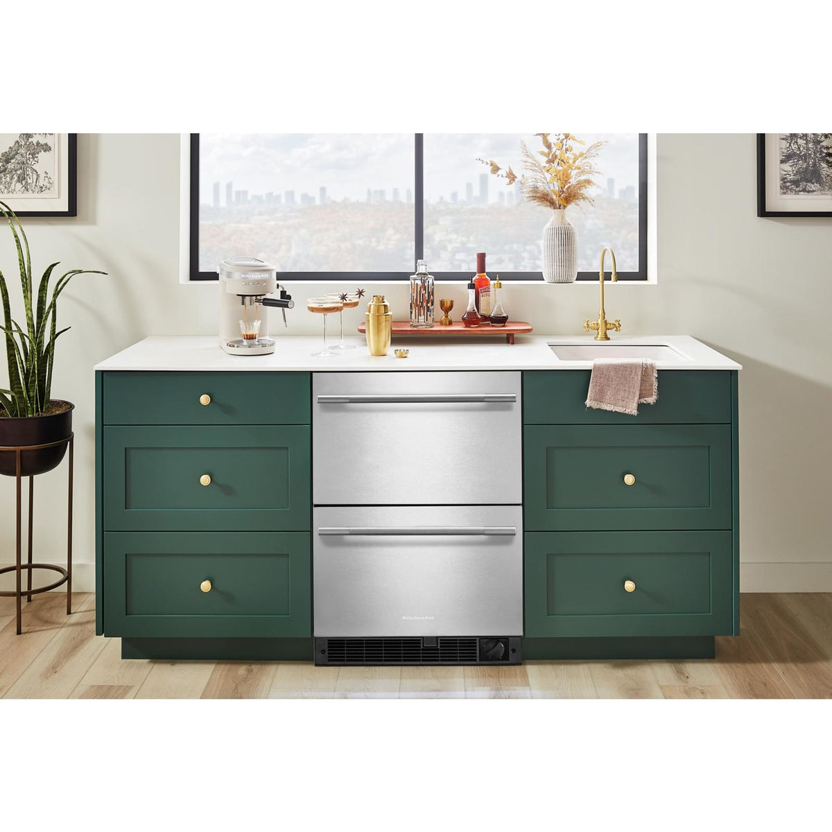 KitchenAid 24" Stainless Steel Undercounter Double-Drawer Refrigerator ...