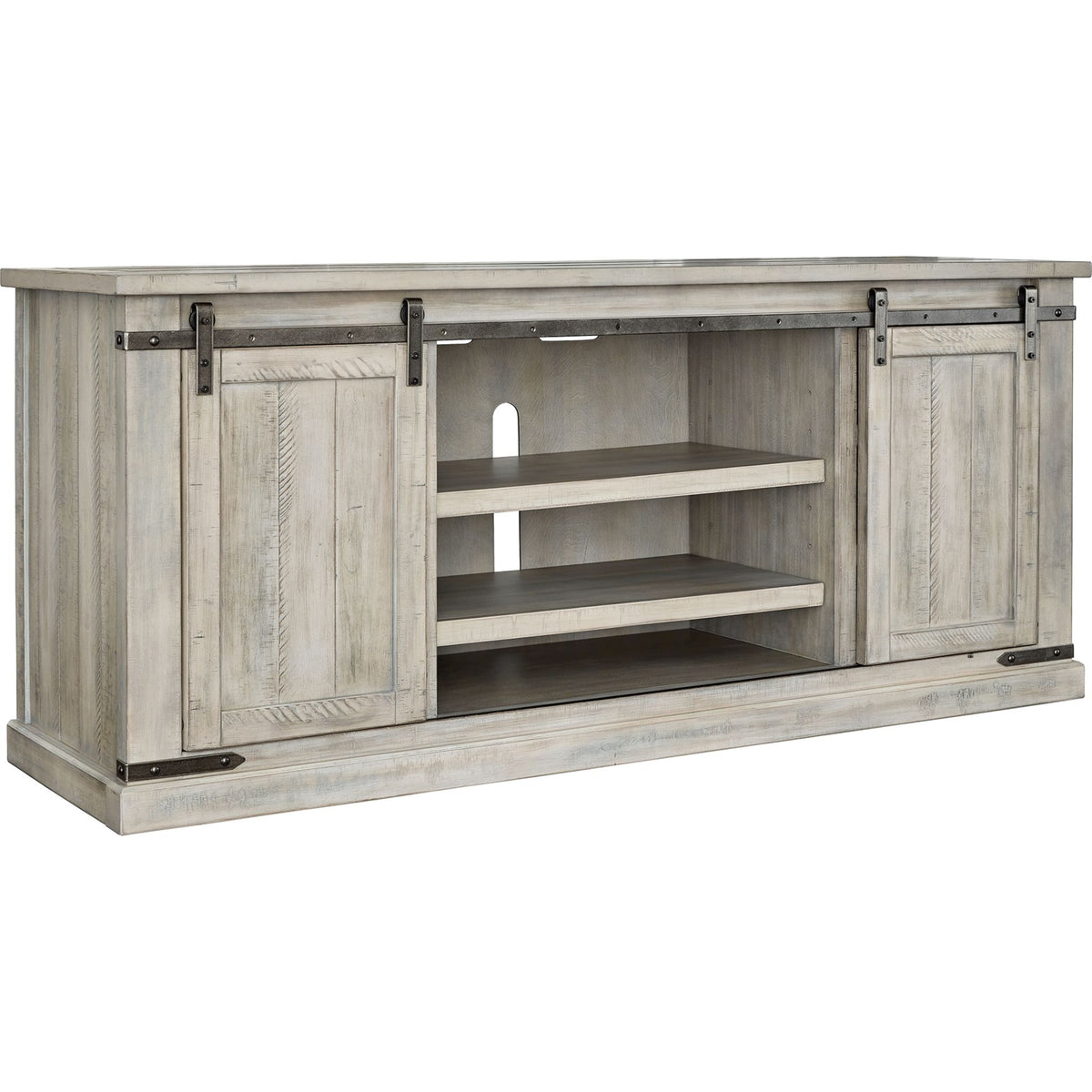 Carynhurst Extra Large TV Stand - Whitewash| Dufresne Furniture and ...