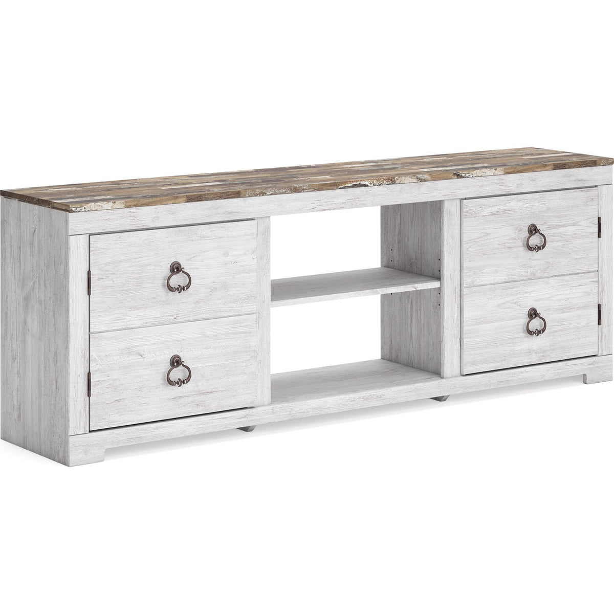 Willowton Large TV Stand - Whitewash | Dufresne Furniture and Appliances