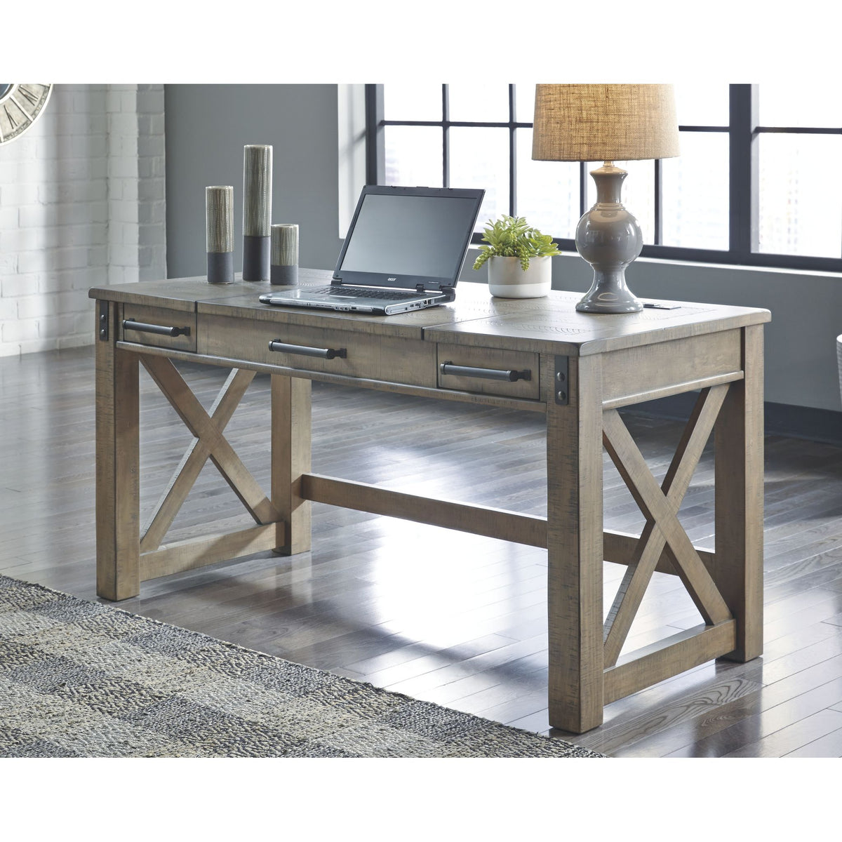 Aldwin Desk - Gray | Dufresne Furniture and Appliances