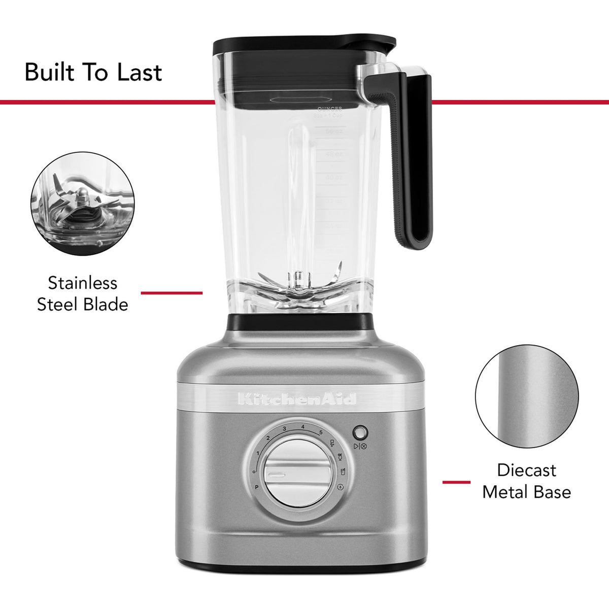 KitchenAid K400 Blender (KSB4027CU) - Contour Silver | Dufresne ...