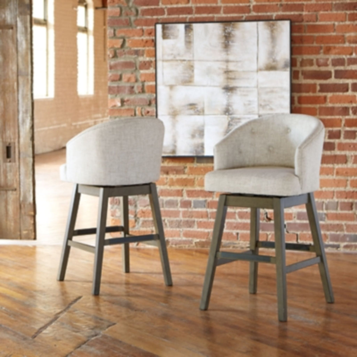 Tripton 2 Bar Stools - Linen - (PKG008411) | Dufresne Furniture and ...