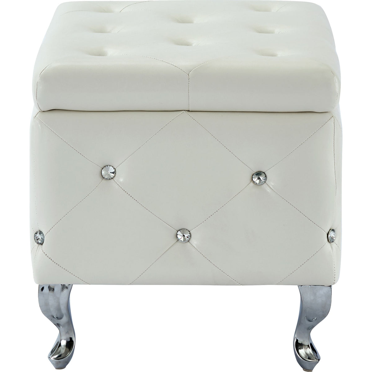 Monique Storage Ottoman - White | Dufresne Furniture and Appliances