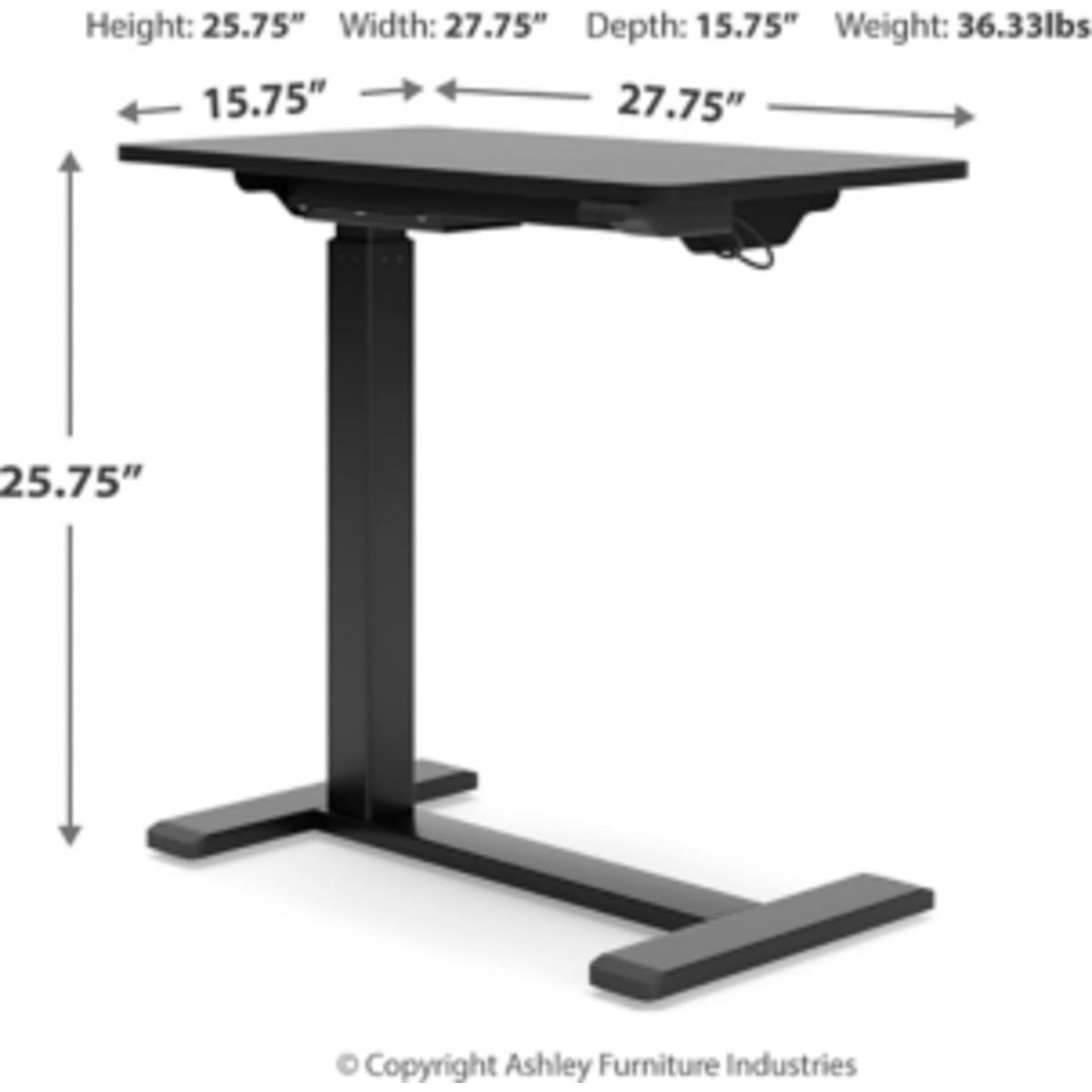 Lynxtyn Adjustable Height Desk - Black | Dufresne Furniture and Appliances