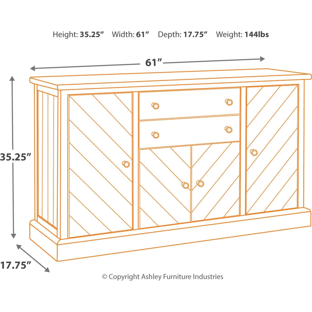 Grindleburg Dining Server - Light Brown - (D754-80) | Dufresne ...