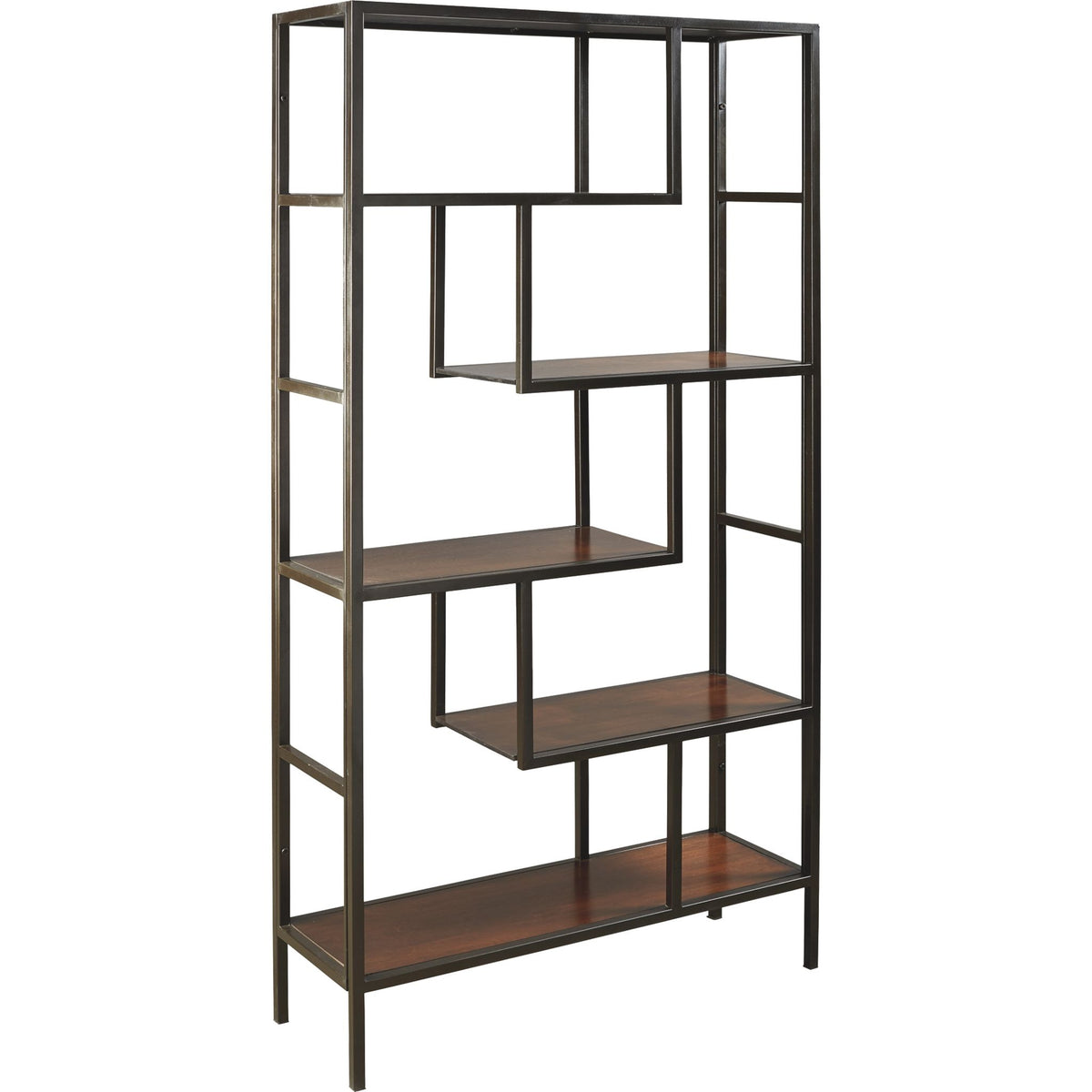 Frankwell Bookcase - Brown/Black | Dufresne Furniture and Appliances