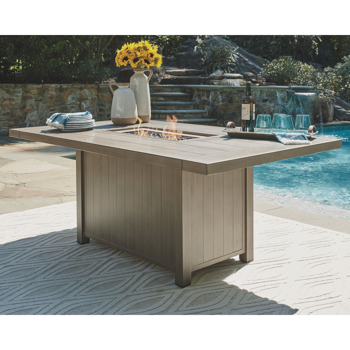 Outdoor Windon Barn Multi-Use Table Brown | Dufresne Furniture and ...