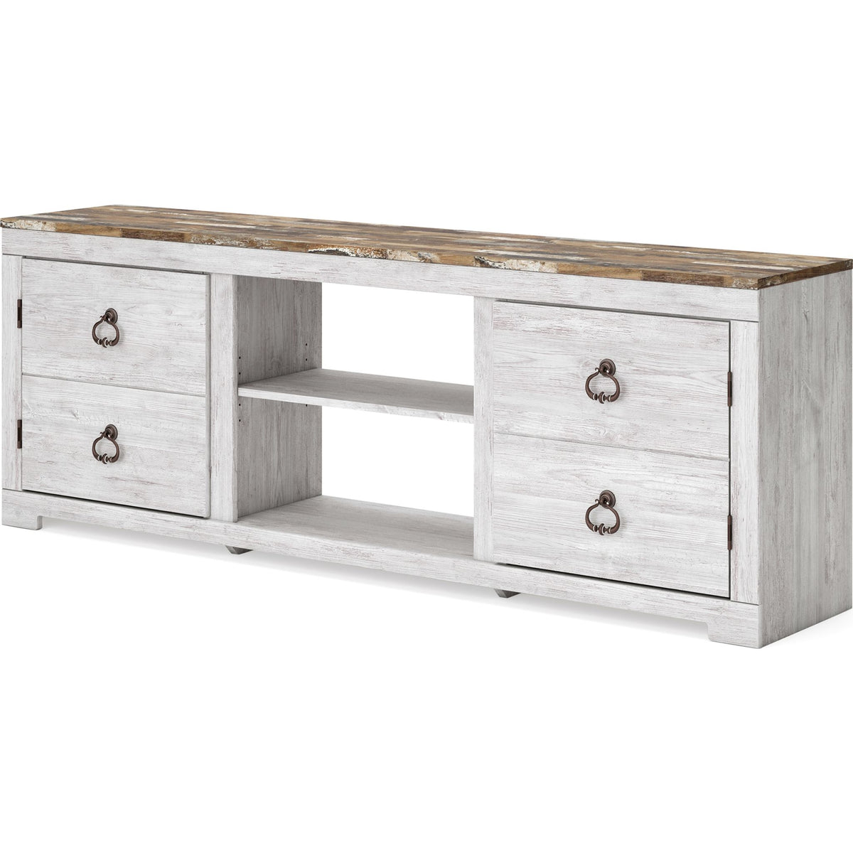 Willowton Large TV Stand - Whitewash | Dufresne Furniture and Appliances