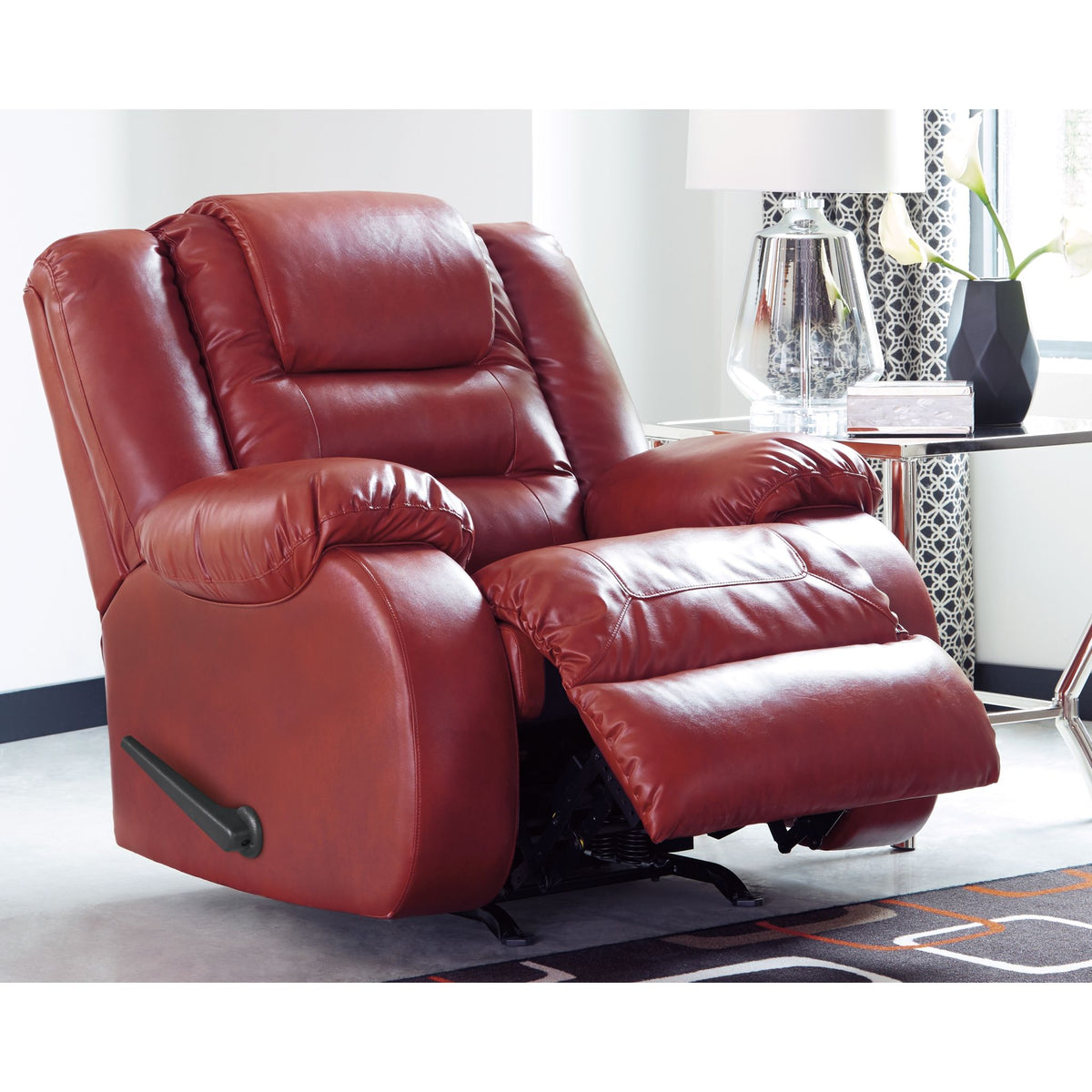 Vacherie Rocker Recliner - Red | Dufresne Furniture and Appliances