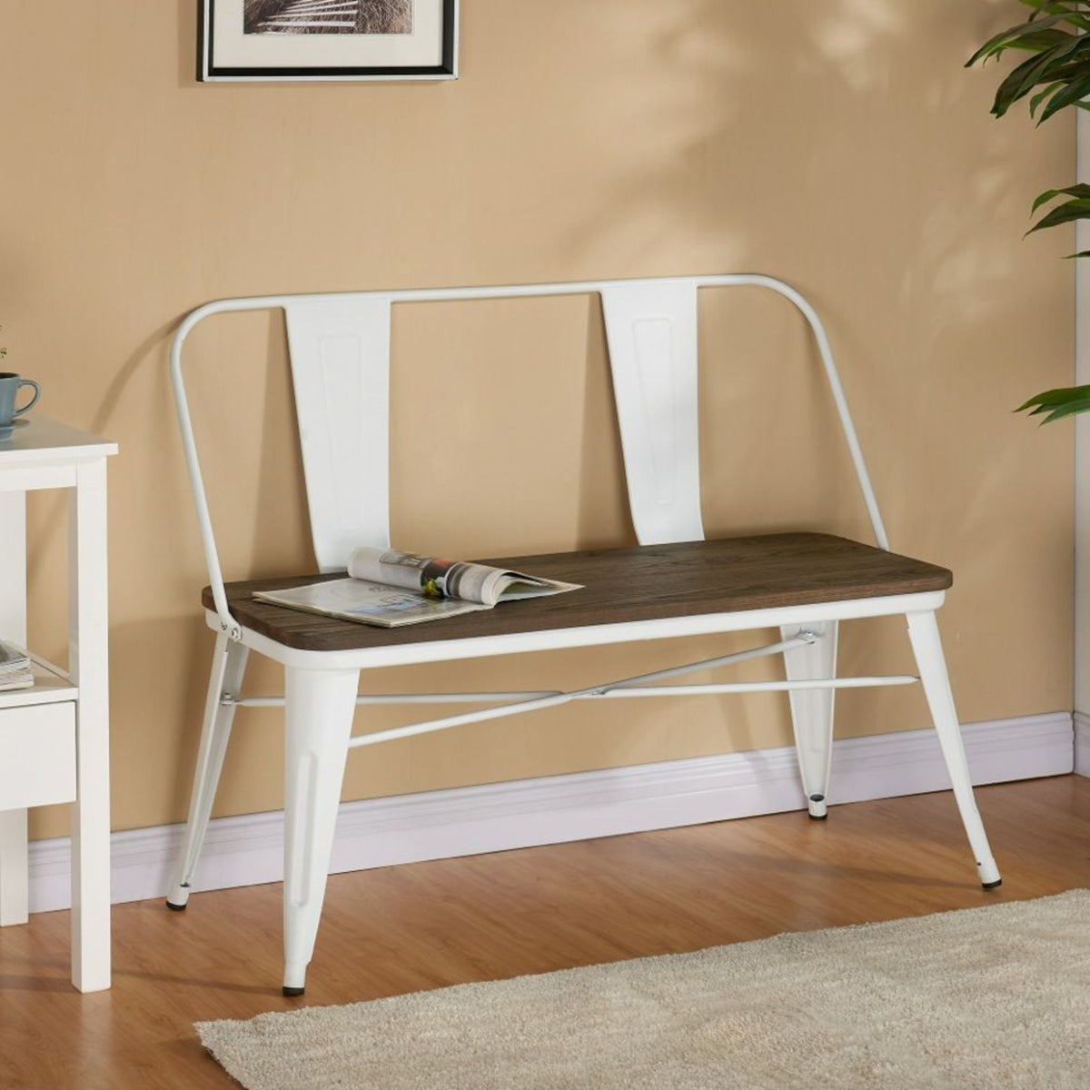 Modus Bench - White/Brown | Dufresne Furniture and Appliances