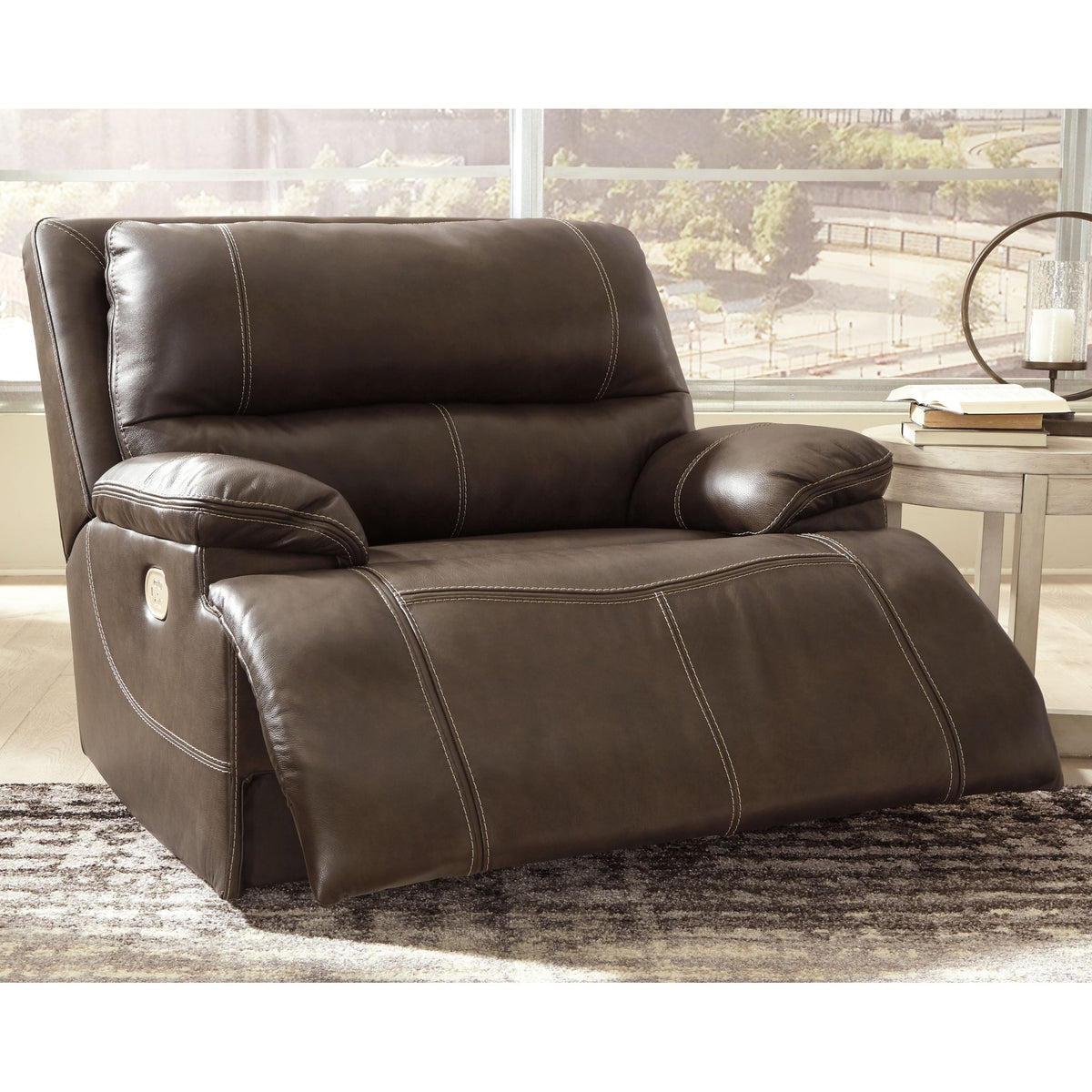 Ricmen Power Recliner - Walnut | Dufresne Furniture and Appliances